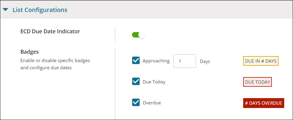 Configure Estimated Completion Date Warning Indicators
