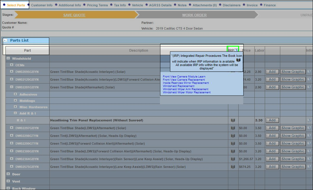Integrated Repair Procedures - IRP's